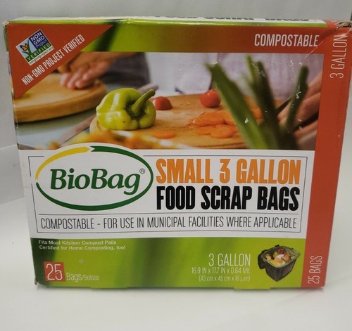 4 Boxes of Biobag Small Food Waste Bags, 3 Gallon, 25 Count each total ...