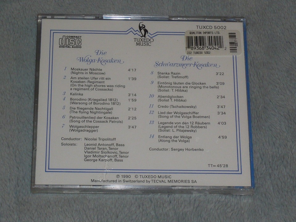 Brand New Russian Cossacks CD / Volga / Black Sea / Horbenko / Tuxedo ...