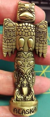 Alaska Magnet - Totem Pole Magnet with ALASKA has Brass finish - 3 ...