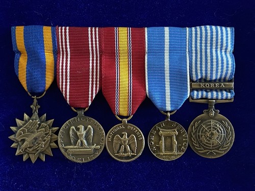 Korea US Military Veterans Mounted Miniature Medals LCDR USN Richard K ...