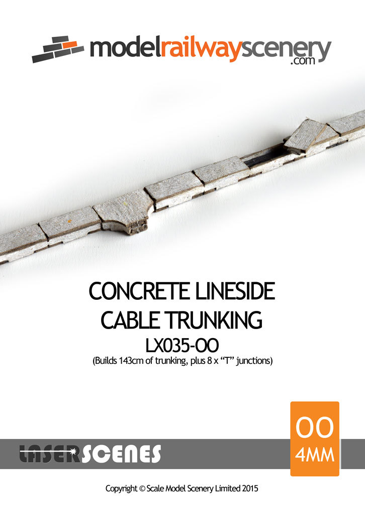 LASER CUT LINESIDE CONCRETE CABLE TRUNKING FOR OO SCALE 4mm MODEL ...