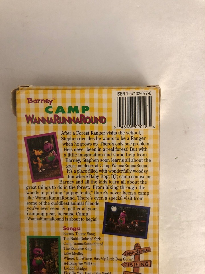 Barney-Barneys Camp WannaRunnaRound(VHS 1997)TESTED-RARE VINTAGE-SHIPS ...