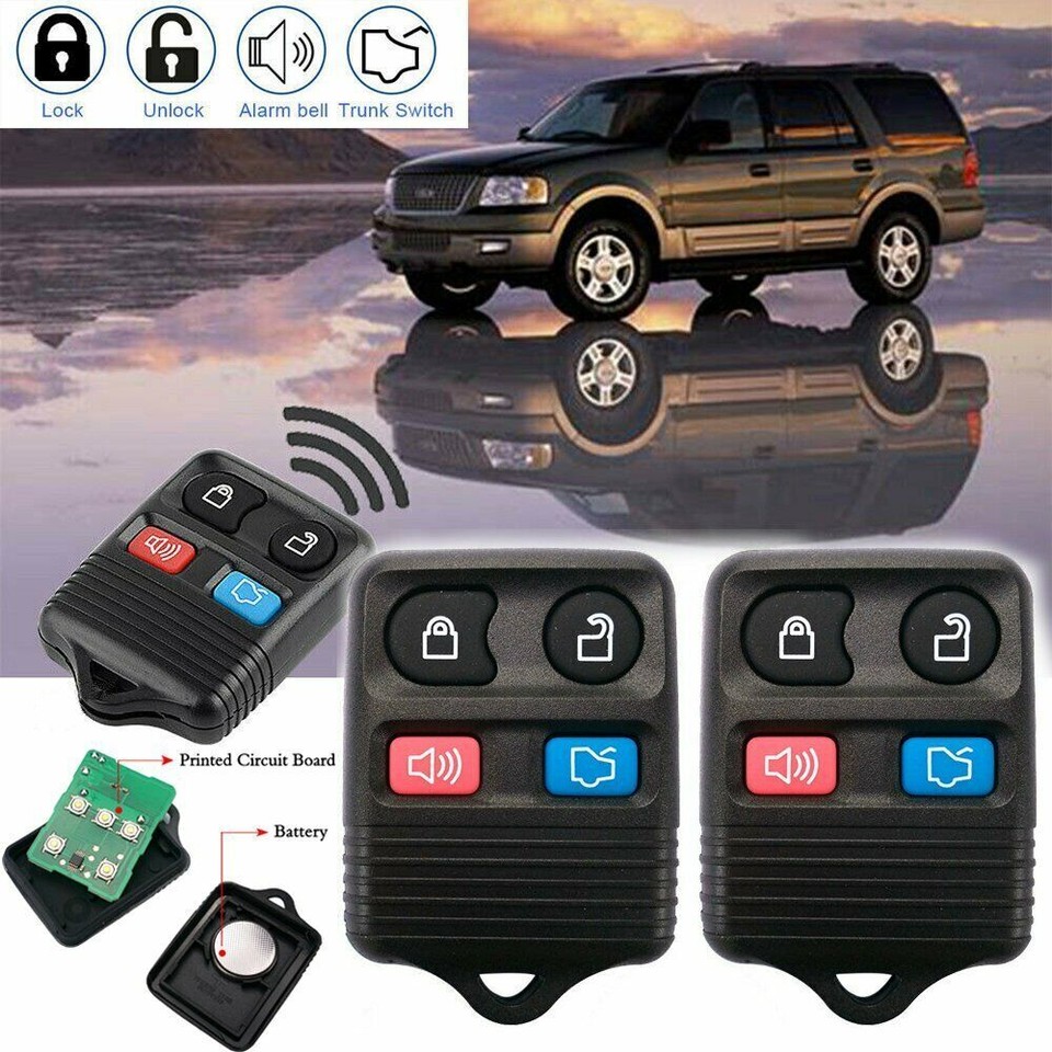 2 Keyless Entry Remote Control 4 Button Car Key Fob Clicker Transmitter ...
