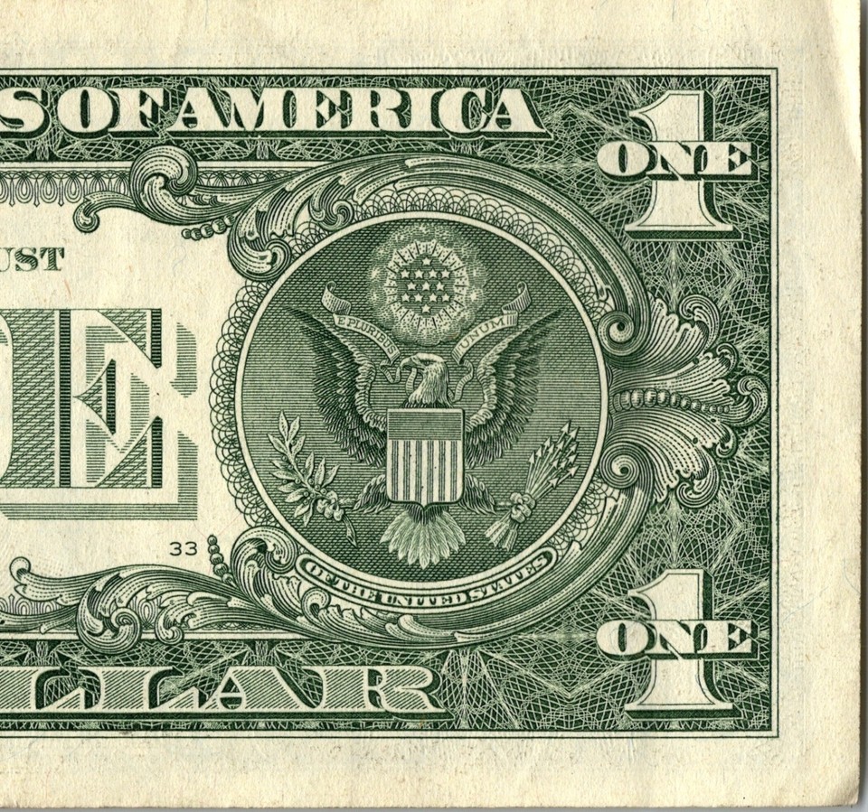 1956 Anniversary Year note Fancy serial number One Dollar bill ...