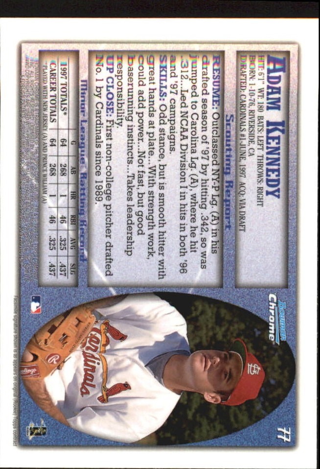 1998 Bowman Chrome International #77 Adam Kennedy - BB | eBay
