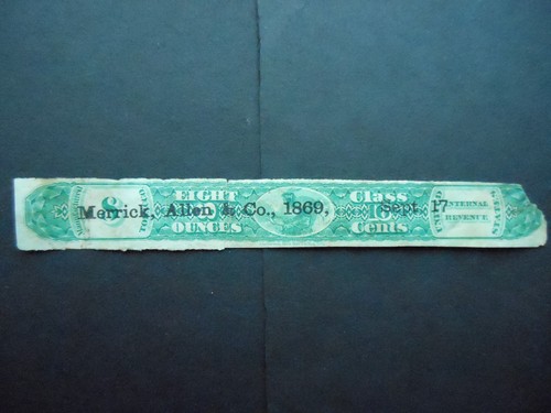 TG2 Series of 1868 Class 16 8 Ounce Tobacco Strip Stamp | eBay