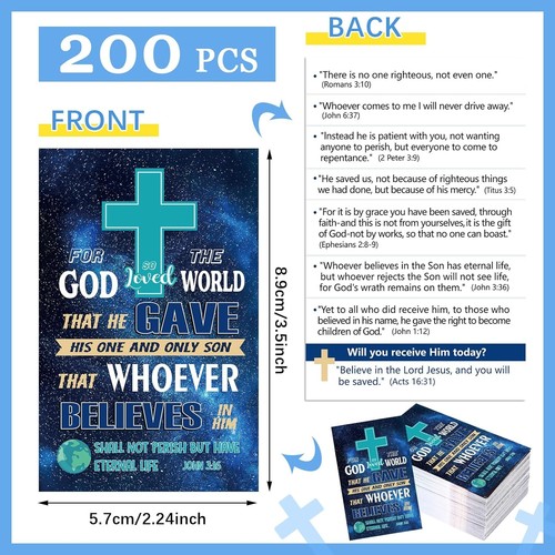 200 Pcs Gospel Tract Card Salvation Cards God's Way Of Salvation, Dark ...
