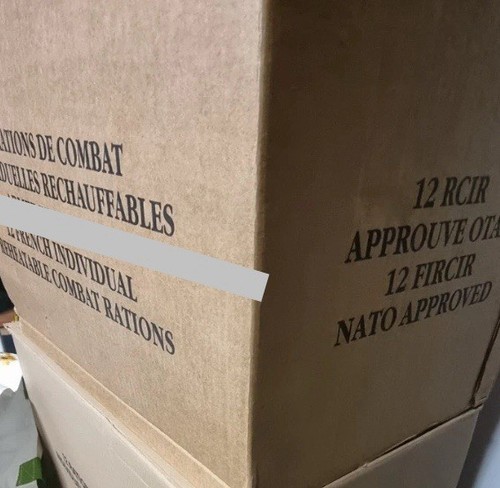 CARTON LOT DE 12 RATIONS DE COMBAT MILITAIRES - FRANÇAISES 24h RCIR ...