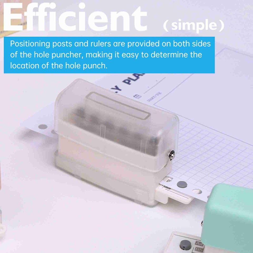 A4 B5 A5 6 Hole Paper Puncher 3 Sheets Capacity Loose Leaf Mini ...