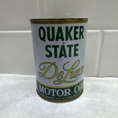 Vintage Quaker State DeLuxe 10W 40 HD Motor Oil 1 Quart Metal Can Ships ...