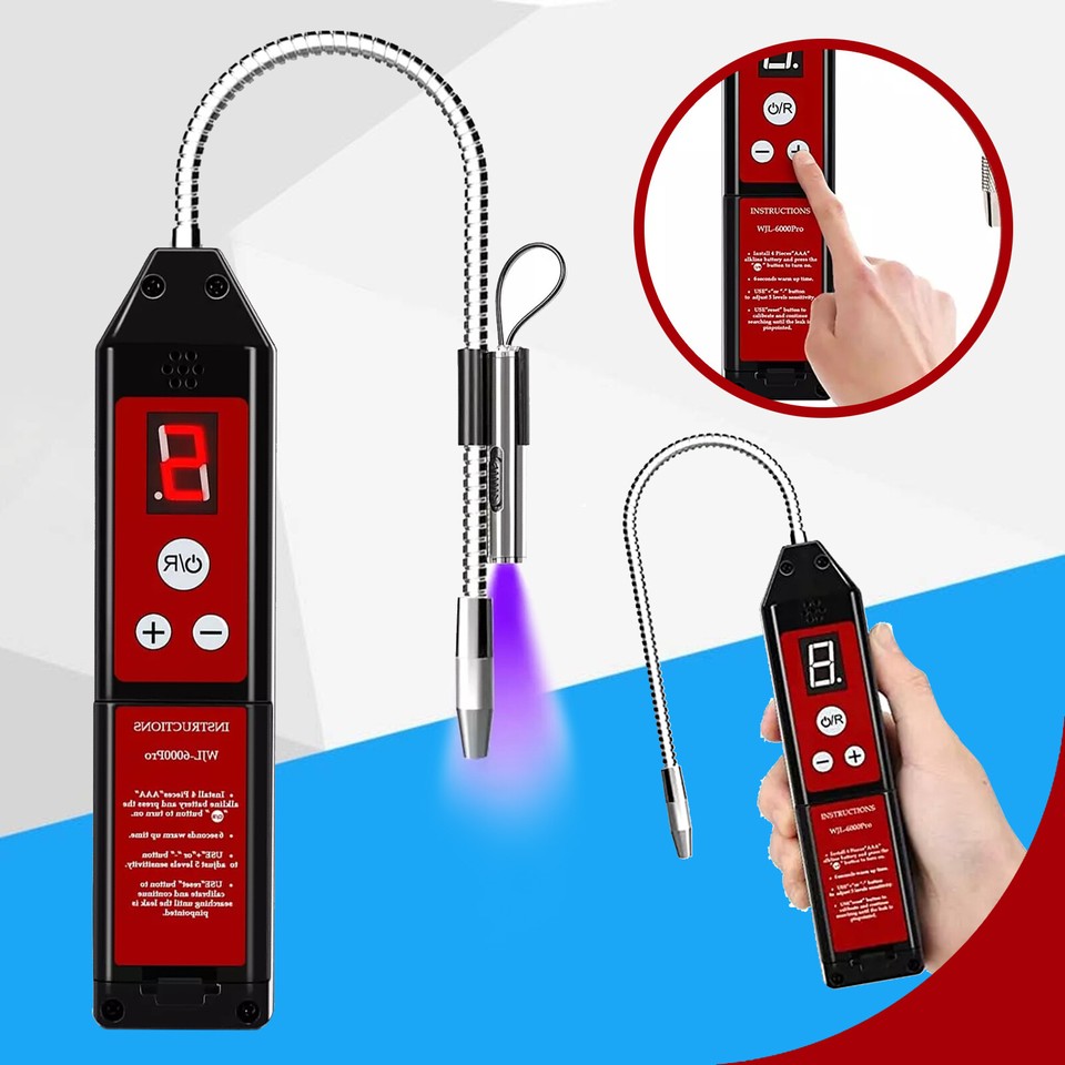 AC Refrigerant Leak Detector W/ LED Light Halogen Leak Detector Freon ...