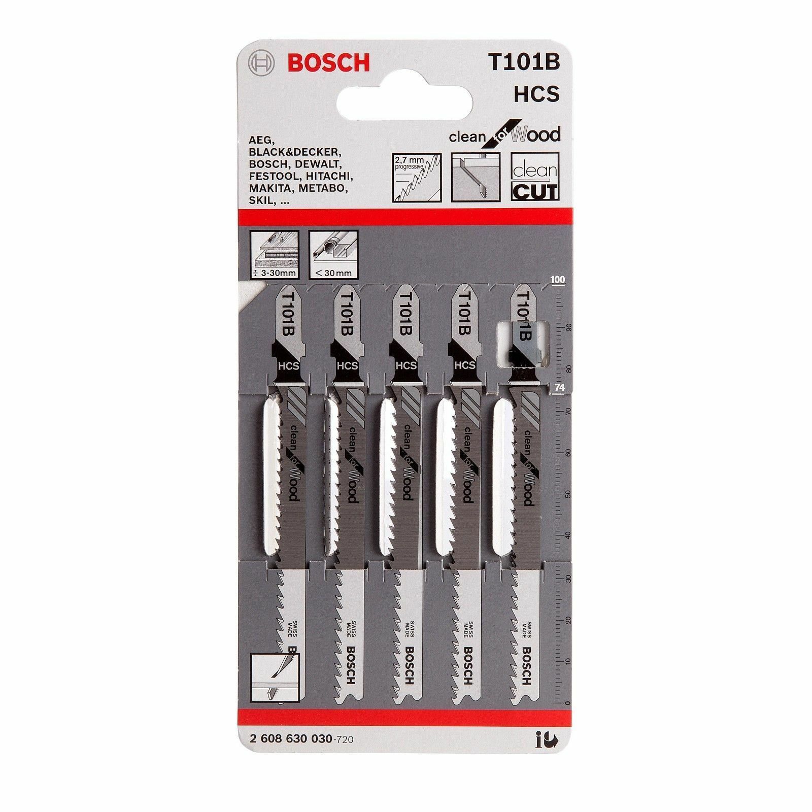 Bosch Jigsaw Blades T144D, T118B, T118A,T101B,T101D,,T101BR T101AO ...