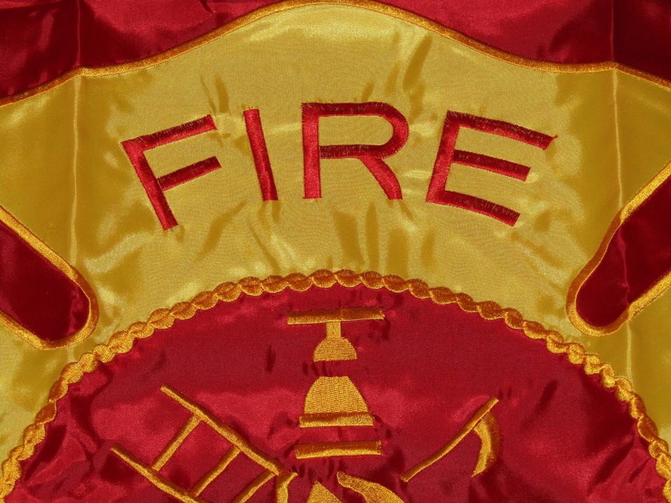 3x5 Embroidered Fire Department Fire Fighter Double Sided Nylon Flag ...