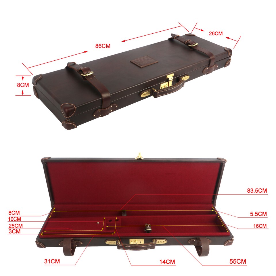 TOURBON Canvas/Leather Shot Gun Case Take Down Rifle Case Hard Gun ...