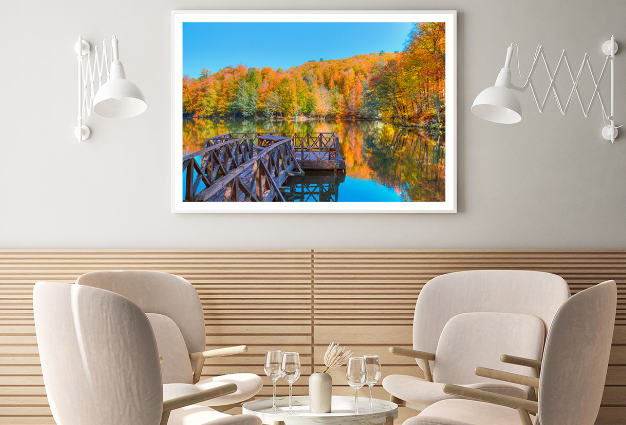 Wooden Pier & Forest River View Print Premium Poster High Quality ...
