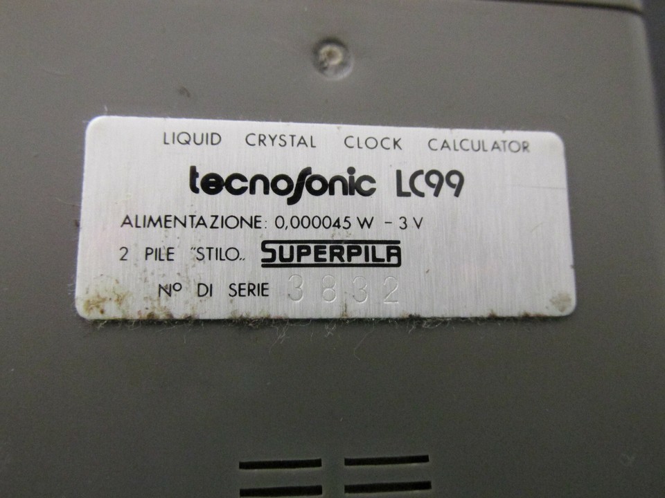 Rare TECNOSONIC LC99 Vintage Original Working Calculator From The 70s ...