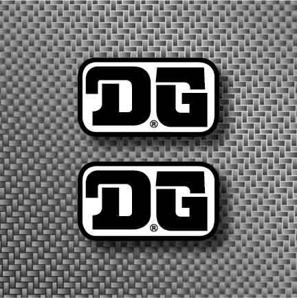 2pc 1.6" Vintage DG Motocross Bk/White sticker decals 125 250 CR 500 ...