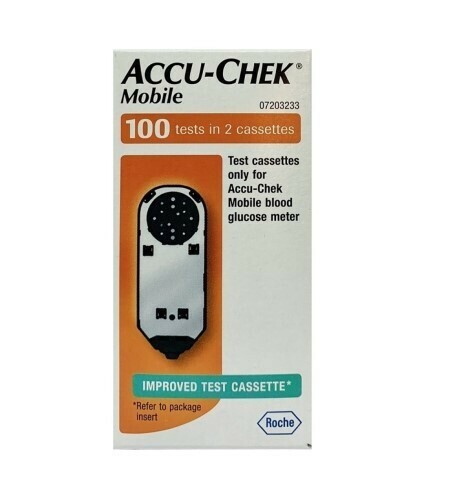 Accu-Chek Mobile Glucose Test Strips 100 Tests in 2 Cassettes | eBay