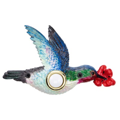 Surface Mount Push Button Doorbell Painted Hummingbird Colorful Poly ...