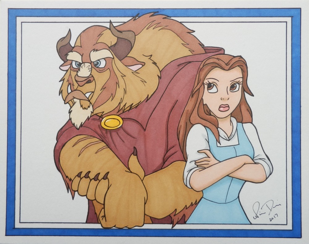 Belle And The Beast Drawing