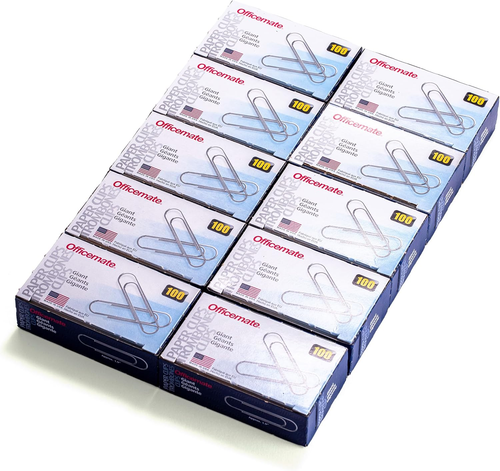 Giant Paper Clips, Pack of 10 Boxes of 100 Clips Each (1,000 Clips ...