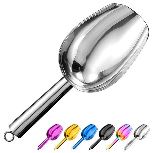 Metal Ice Scoop 6 Oz, Small Stainless Steel Ice scooper for Ice Maker ...