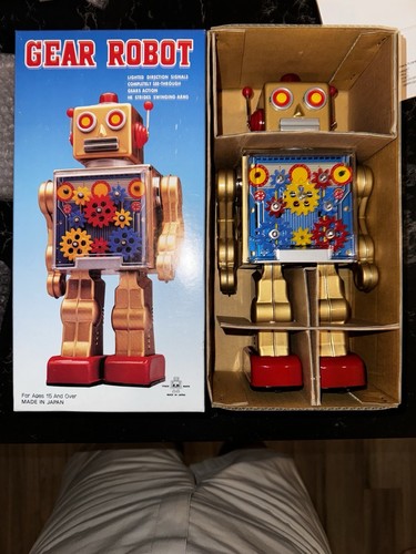 Vintage Metal House Robot Gold Gear Robot Tin Toy Made In Japan Brand ...