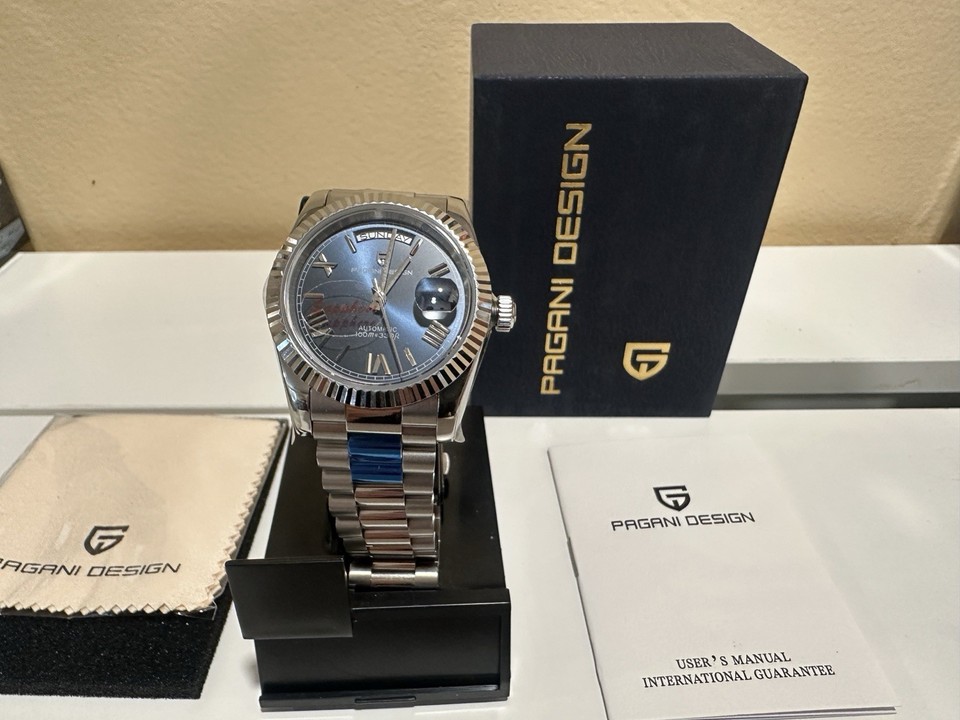Pagani Design PD-1752 Day-Date 36mm Men’s Automatic Watch Blue | eBay