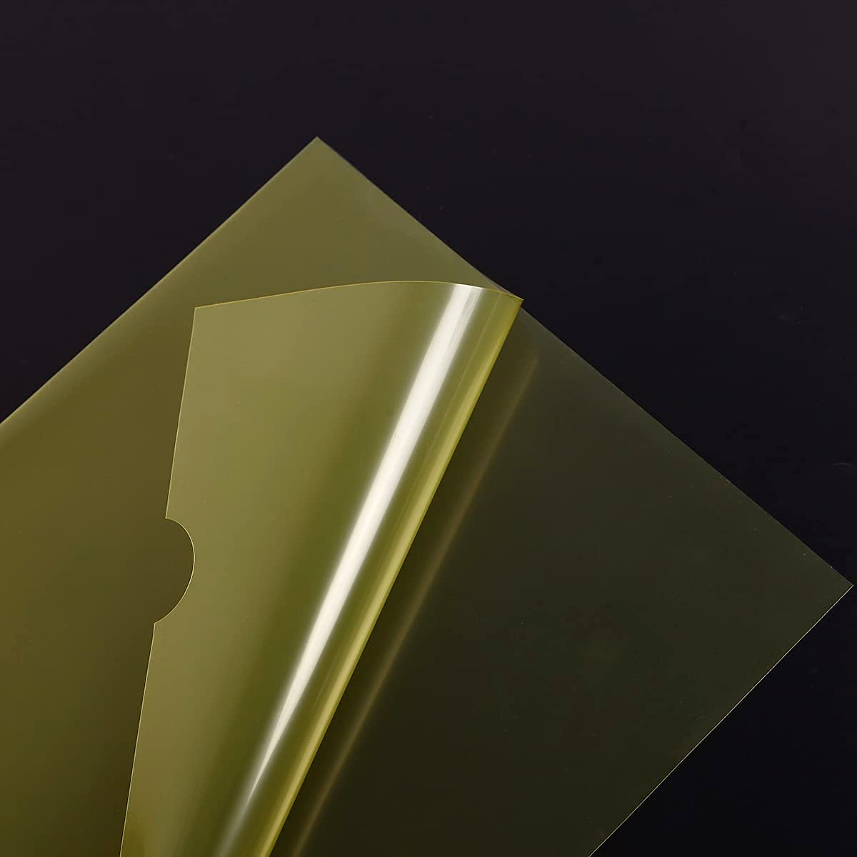 100 PACK - YELLOW Coloured Plastic A4 Cut Flush Folders Wallets Pockets ...