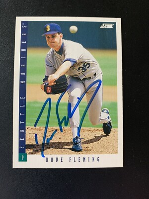 Dave Fleming Signed 1993 Score #356 Card Seattle Mariners Autograph COA ...