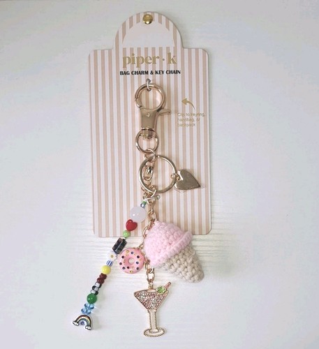 Piper.K Bag Charm & Key Chain Ice cream Rainbow Seaside Beads Doghnut ...