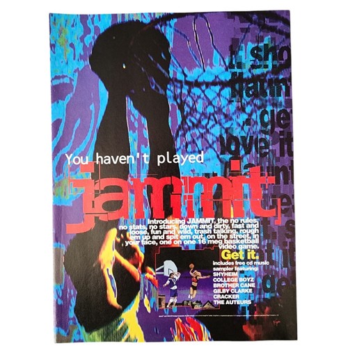 Jammit Basketball 90s Vintage Video Game Print Ad/Poster Official Promo ...