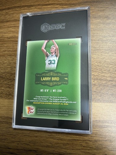 2022-23 wild card mattie black mb-51Larry bird red chase 20 stripe /4 ...