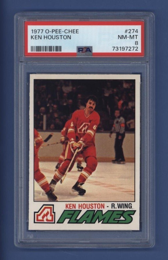1977-78 OPC O-PEE-CHEE #274 KEN HOUSTON (rc) PSA 8 NM-MT Atlanta Flames ...