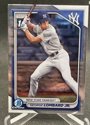 2024 Bowman Chrome Bcp-79 George Lombard JR 1st New York Yankees Rookie ...