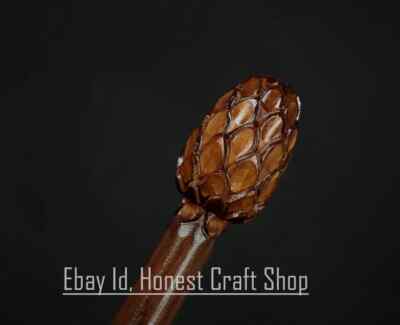 Hand Carved Pine Cone Head Handle Walking Stick Walking Cane Wooden X ...