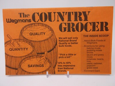 Vintage WEGMANS Bulk Foods Brochure ca 1980s | eBay