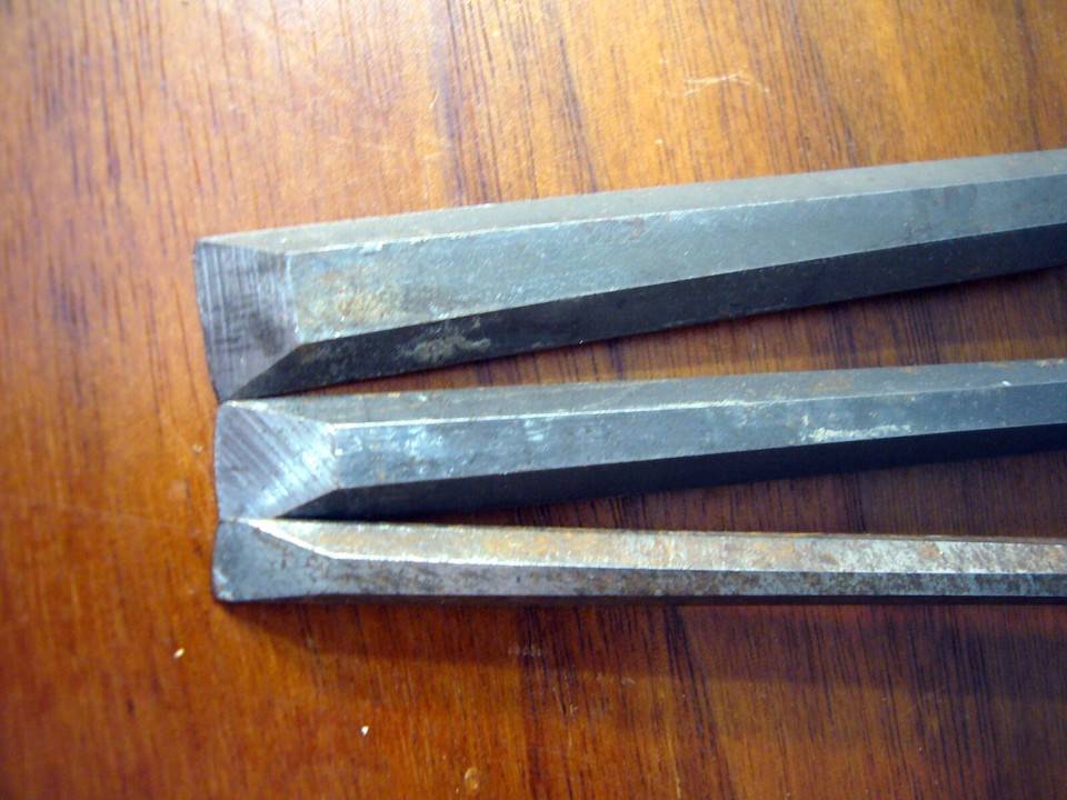 3 Vintage Marples 1/2 1/3 1/4 inch Beveled Woodworking Chisels Ridgway ...