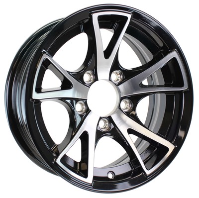 Aluminum Trailer Wheel 15X5 15 Inch Rim Black and Machined 5 Lug ...