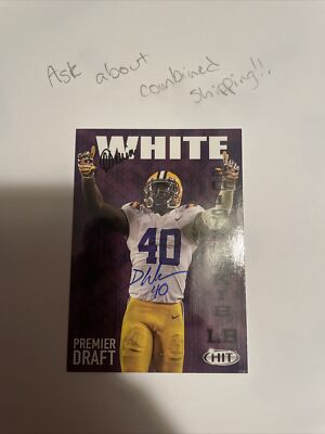 2019 SAGE HIT Premier Draft Devin White SIGNED Autographed RC LSU ...