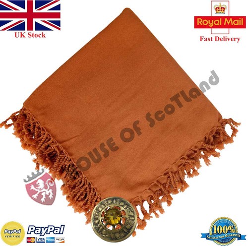 Men's Scottish Highland Kilt Fly Plaid Irish Saffron Tartan 48"x48 ...