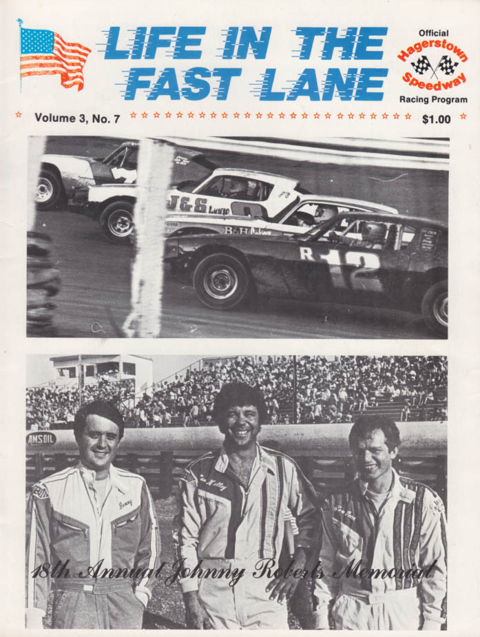 Hagerstown Speedway LIFE IN THE FAST LANE V3n7 1983 Johnny Aroberts ...