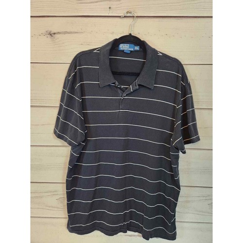 Polo by Ralph Lauren Mens Black Striped Comfort Short Sleeve Polo Shirt ...