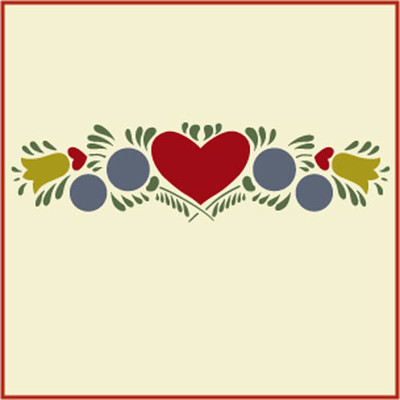 On Sale Now! Dutch Heart 1 Stencil- Folk Art - Fraktur- The Artful ...