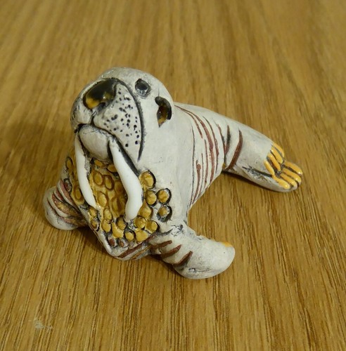 Vintage Handmade Peruvian Clay Gray Walrus Figurine from Peru | eBay