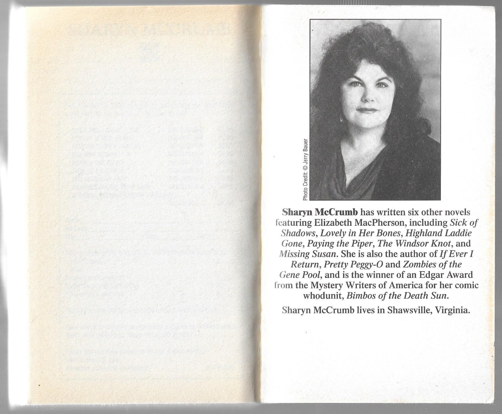 MacPherson’s Lament, An Elizabeth MacPherson Mystery, Sharyn McCrumb ...