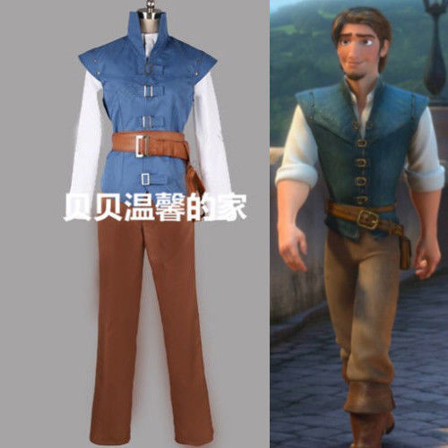 2019Halloween Tangled Rapunzel Costume Flynn Rider Knight Blue Uniform ...