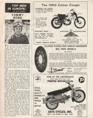 1963 Tommy Robb - Top Men in Europe - Vintage Motorcycle Article | eBay