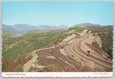 Donner Pass Interstate 80 Freeway California Vintage Postcard Highway ...