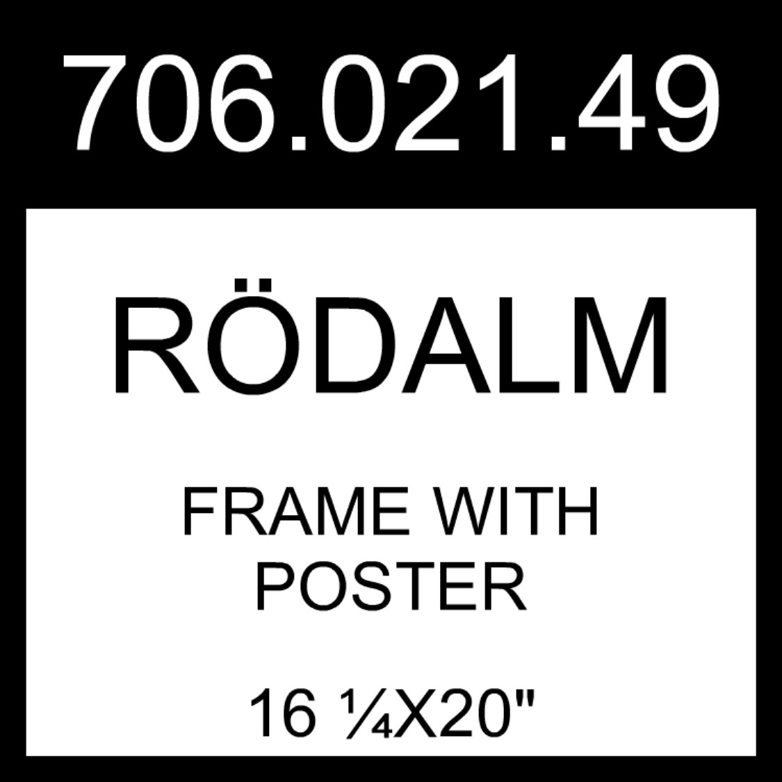 IKEA RODALM RÖDALM Frame With Poster Striped Sunset 16 ¼x20" 706.021.49 ...